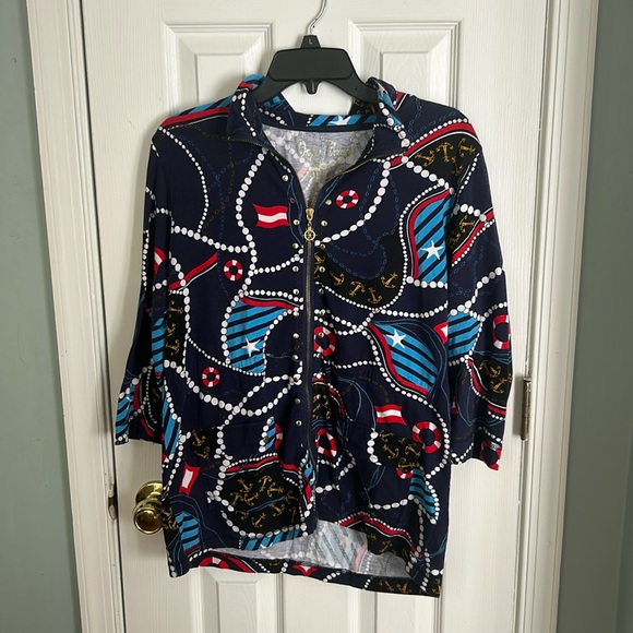 Onque Casuals | Tops | Onque Womens Tops Short Sleeve Shirt M Blue ...